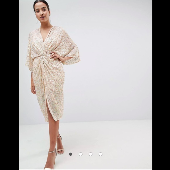 ASOS | Dresses | Asos Design Midi Plunge Embellished Kimono Dress ...
